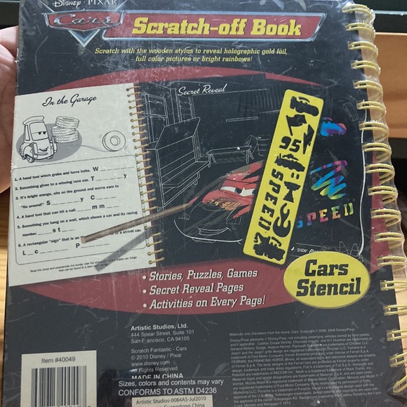 Disney | Toys | 43 Cars Scratch Fantastic Activity Storybook | Poshmark